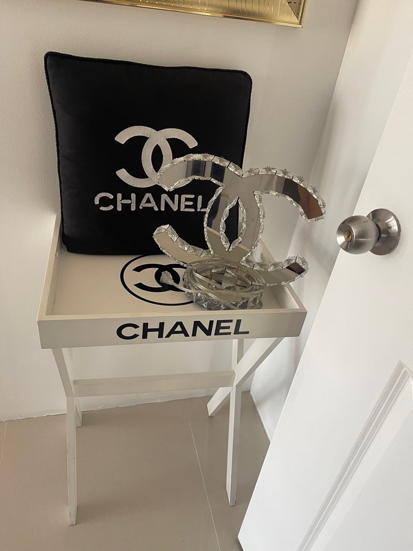 Chanel Table, Chanel Pillow and Chanel Lamp, Furniture & Home Living ...