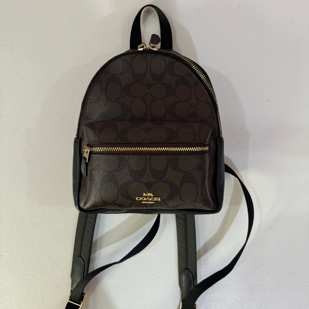 Coach Mini Charlie Backpack In Signature Canvas, Women's Fashion, Bags ...