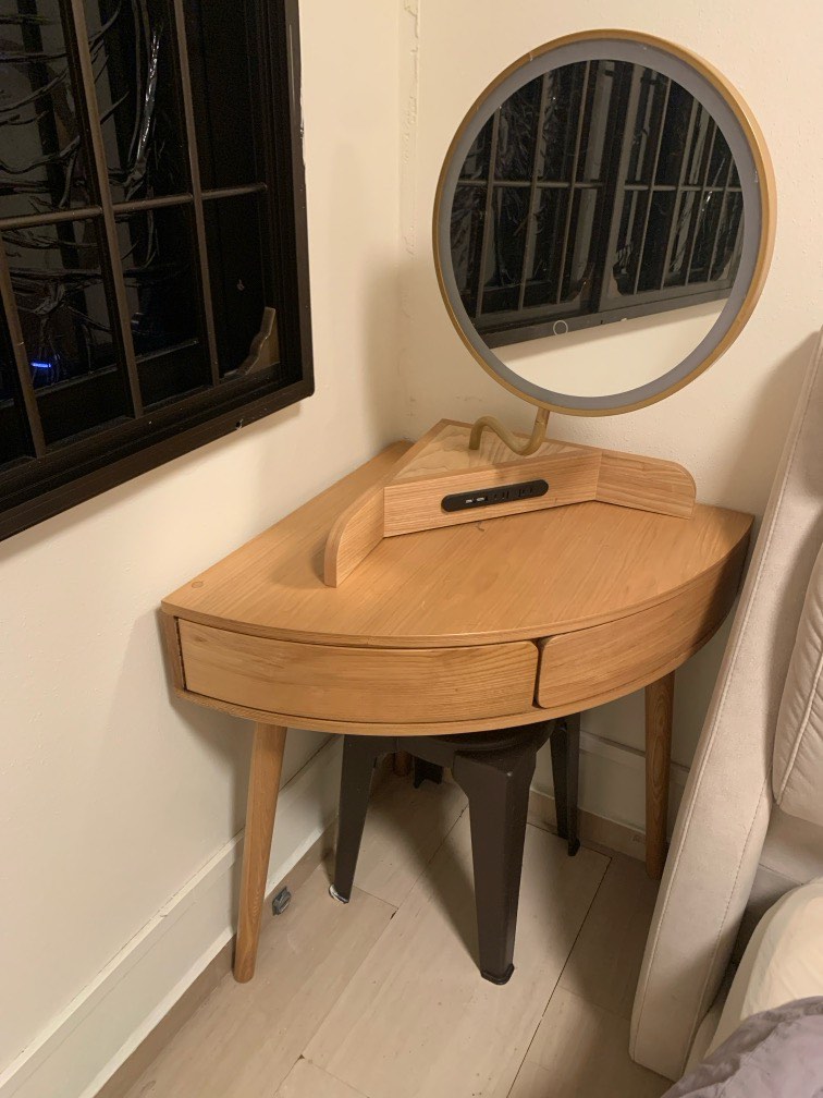 Corner table with attachable mirror, Furniture & Home Living, Furniture ...