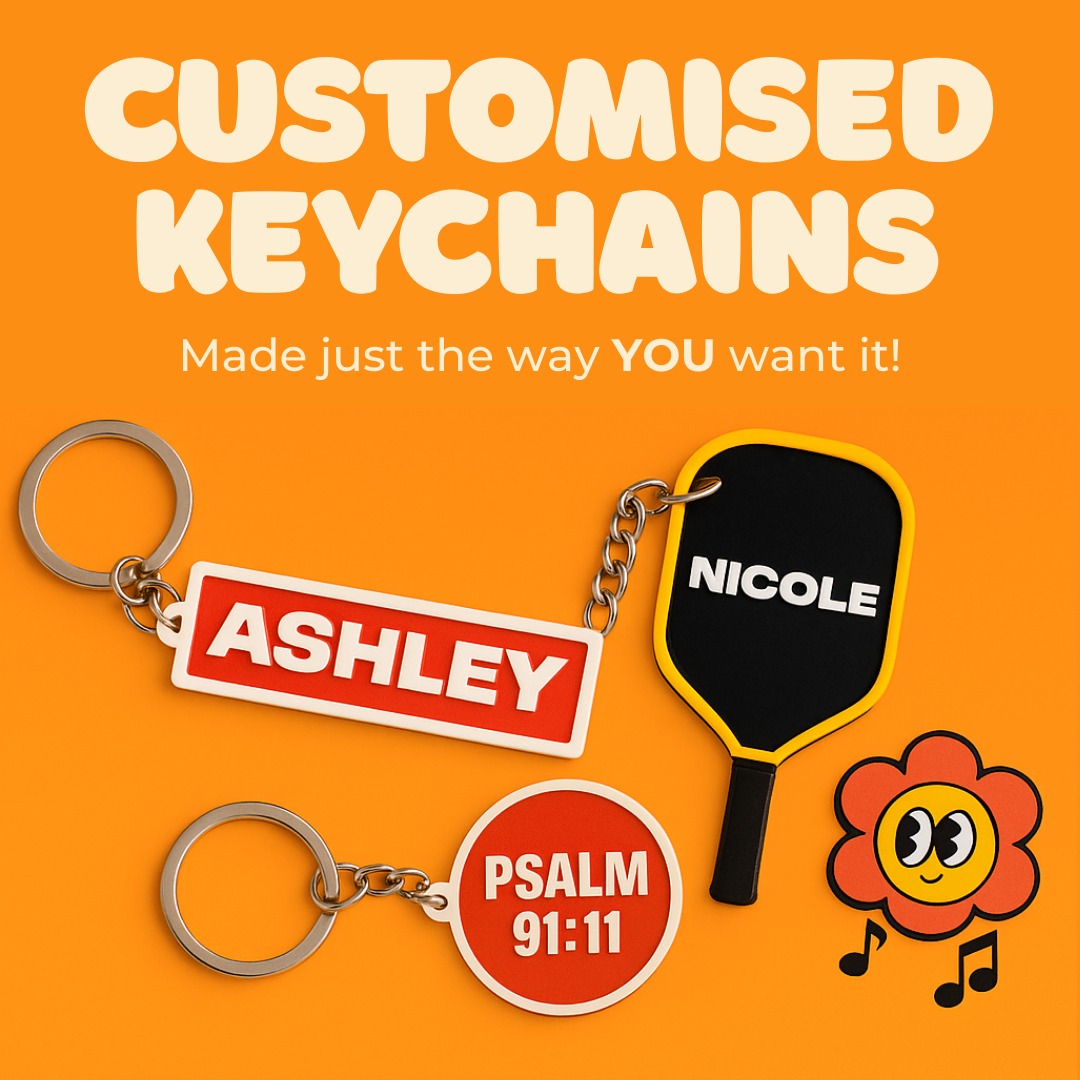 Customised 3D Printed Keychain | Personalised Name, Logo, Icon, Text ...