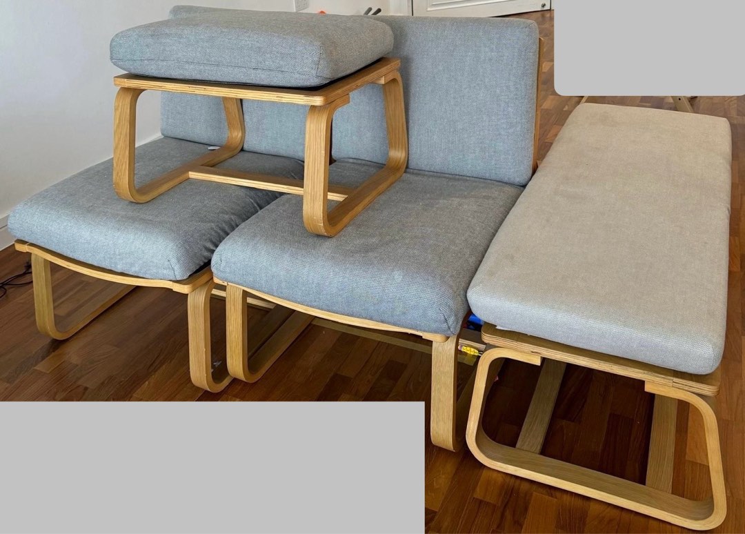 FOR SALE: MUJI Oak Wood Living Dining Set ++!!, Furniture & Home Living ...