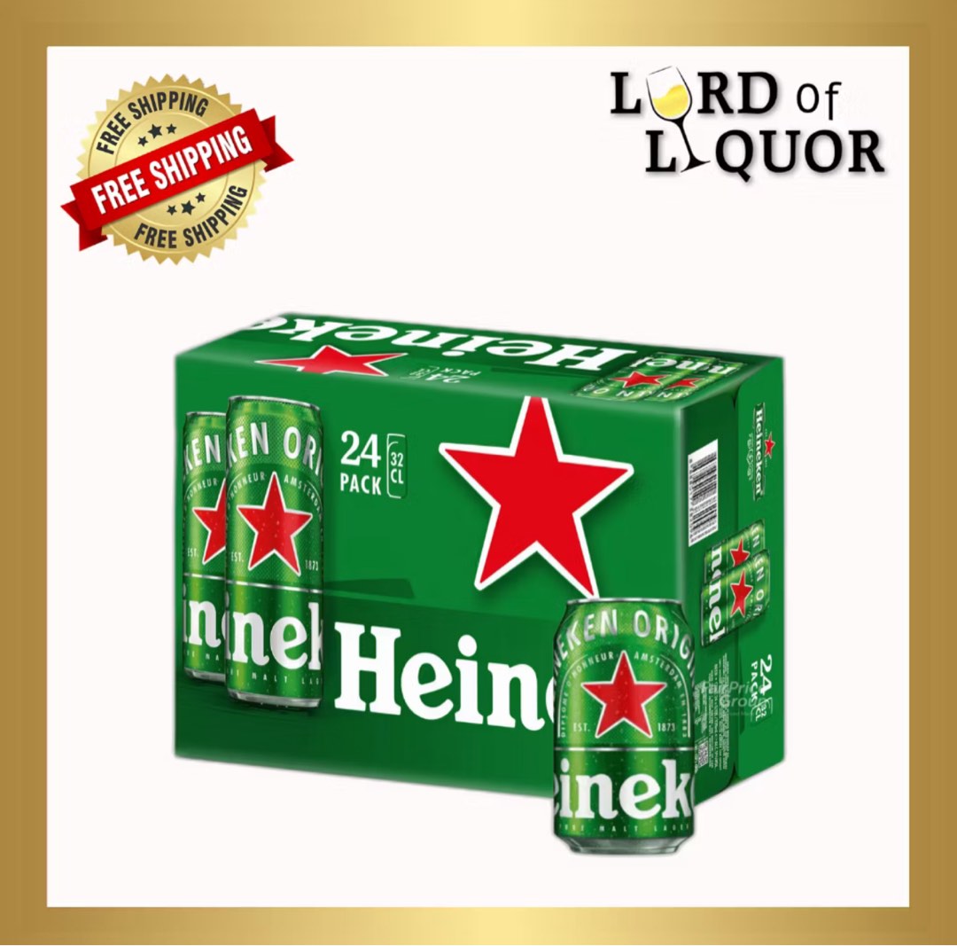 Heineken Lager Beer Can 24 X 320ML | ABV 5%, Food & Drinks, Alcoholic ...