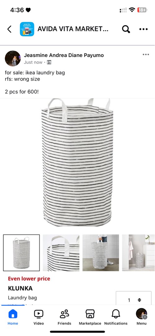 Ikea Laundry Bag, Furniture & Home Living, Home Improvement ...