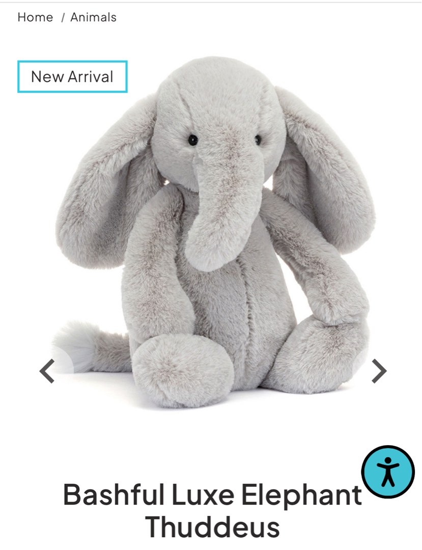 Jellycat bashful luxe elephant thuddeus, Hobbies & Toys, Toys & Games ...