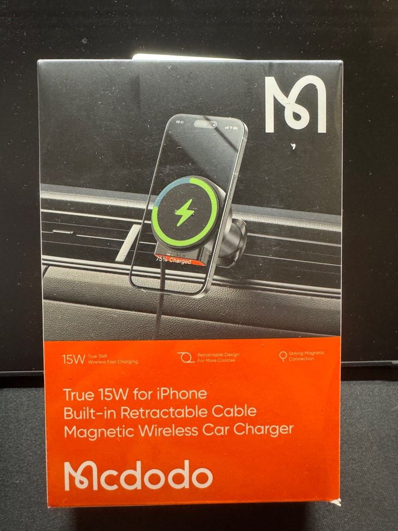 Macdodo MagQ Qi2 15W Comes With Retractable Cable Car Wireless Charger ...