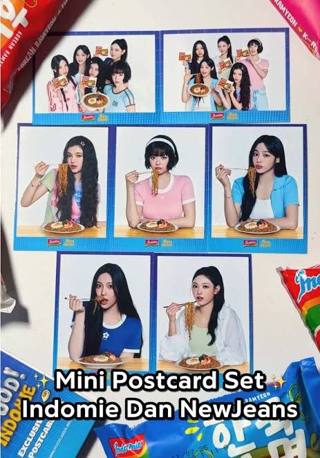Mini Postcard Set Indomie x NewJeans aka NJZ, K-Wave di Carousell