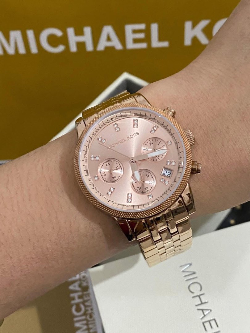 MK RITZ ROSEGOLD DIAL AUTHENTIC WATCH, Women's Fashion, Watches ...