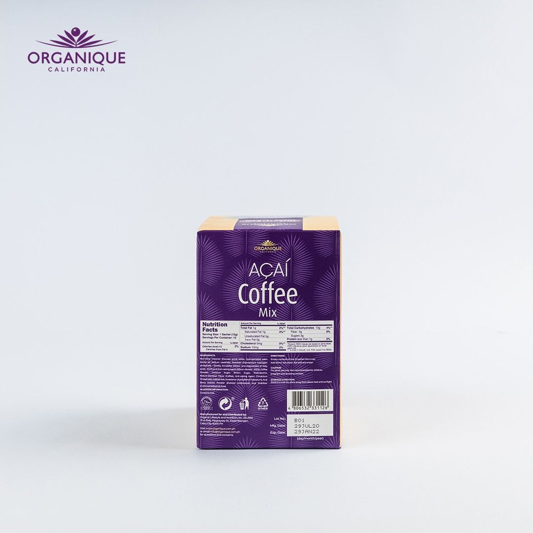 Organique Acai Coffee Mix Trade Box 15 g x 10, Food & Drinks, Beverages ...