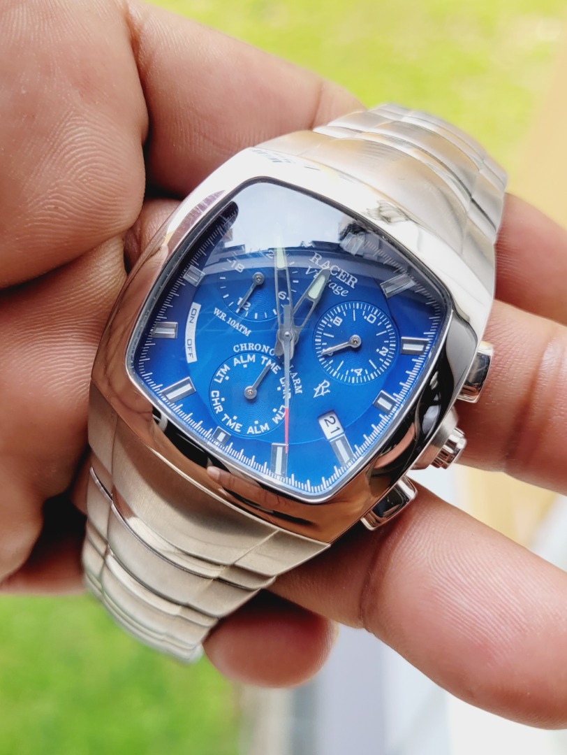 Orient Racer Vintage Blue Dial Multifunction Chronograph Alarm Watch ...