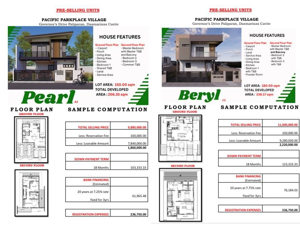 Pre-Selling Units at Pacific Parkplace Village Governor's Drive Dasmarinas Cavite, Property, For ...