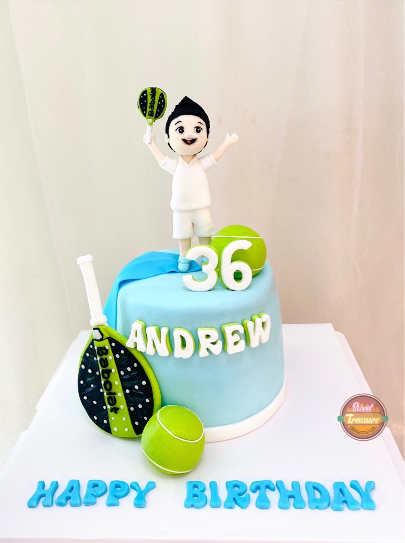 Padel tennis man player cake, Food & Drinks, Homemade Bakes on Carousell
