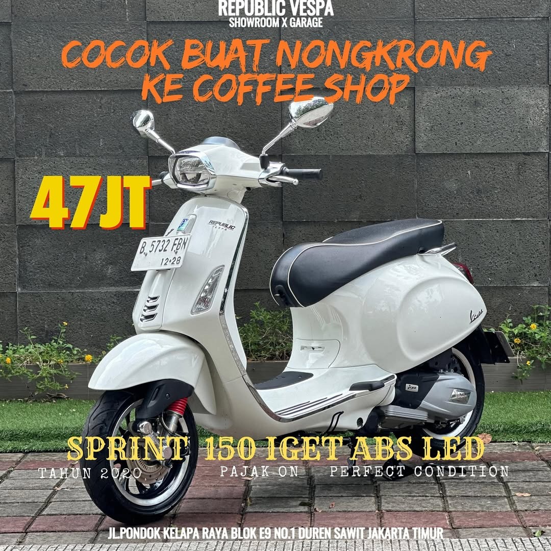 Piaggio Vespa SPRINT 150 IGET ABS LED Th 2020 WARNA PUTIH FAVOURITE ...