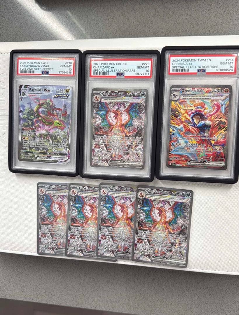 Psa 10 Rayquaza vmax Greninja sir Charizard obsidian flames sir pokemon ...