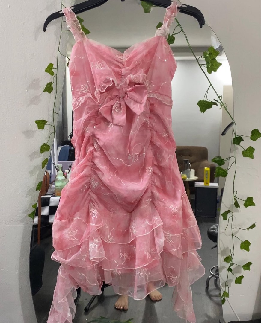 Rare Fairycore Chiffon lace embroidery ruched ruffles jellyfish Layered ...