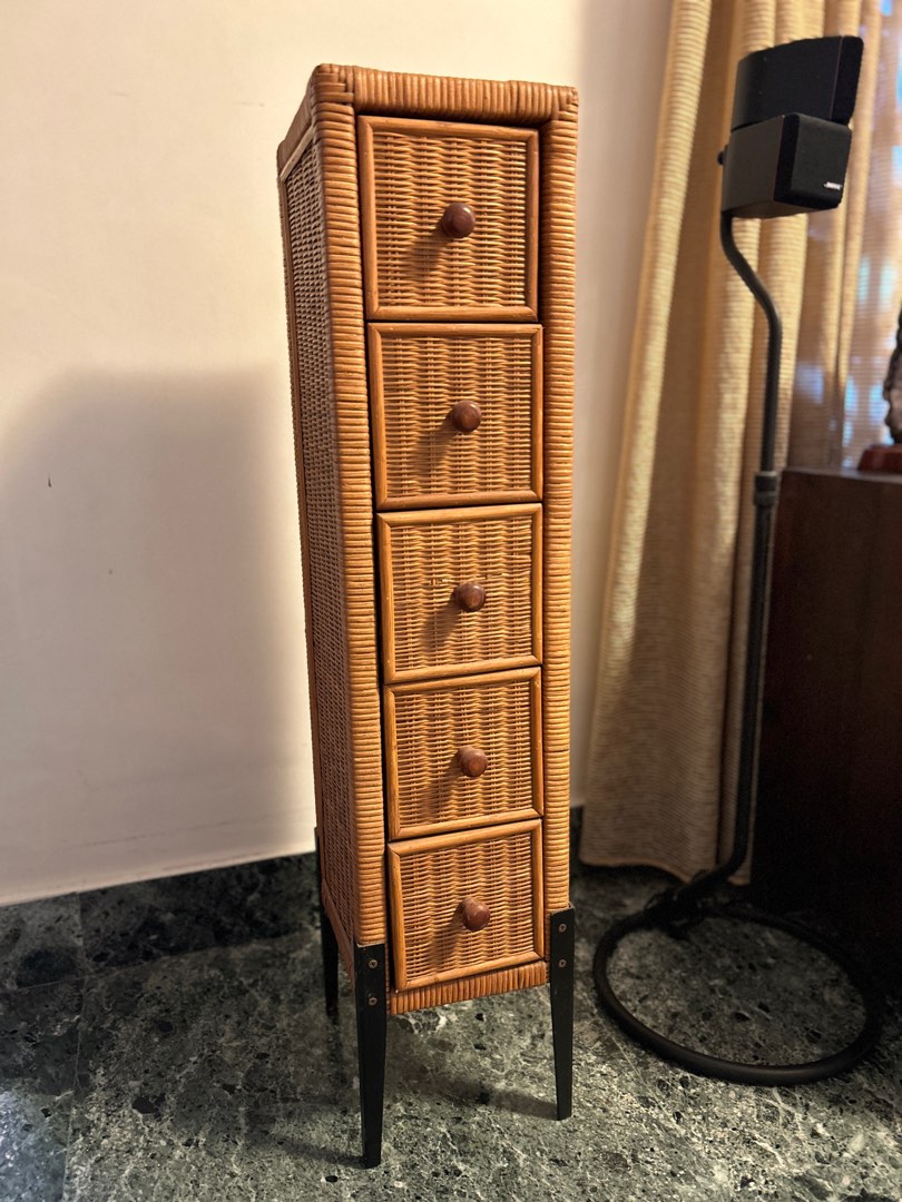 Rattan tower drawers, Furniture & Home Living, Furniture, Shelves ...