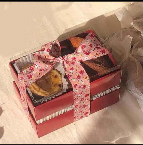 Red bake box packaging, Everything Else on Carousell