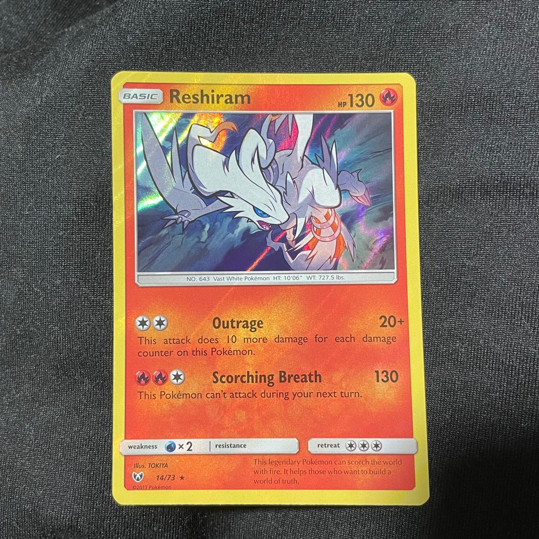 Reshiram 14/73 2017 shining legends pokemon tcg holo cute pokemon cards ...