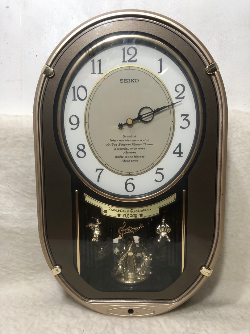 Seiko Musical Oval Wall Clock Symphony Orchestra-All Working, Furniture ...