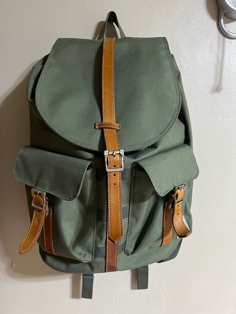 Women's Dawson Backpack, Deep Lichen Green Stripe/Tan, Women's Fashion ...