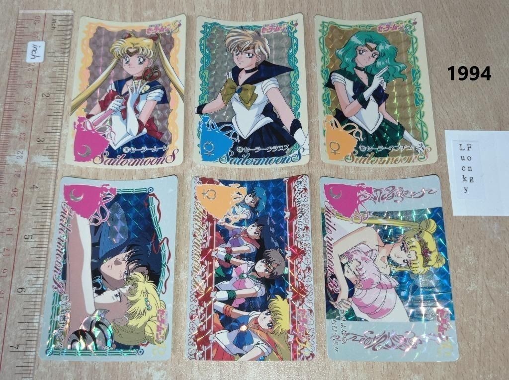 1994年版 95%新 Bandai Sailormoon S Carddass Part 6 Cards 美少女戰士 閃卡 咭 全套6張(不 ...