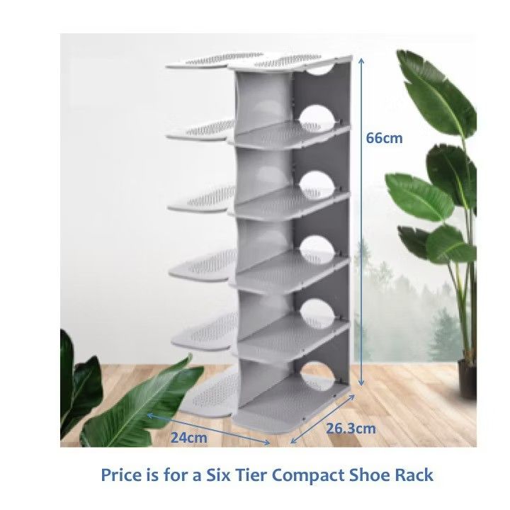 6 tier Shoe Rack - Khaki color, Furniture & Home Living, Furniture ...