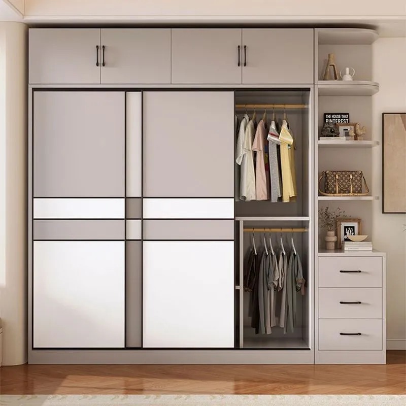 A&5001 Solid Wooden Triple Door Wardrobe Sliding Door Cabinet Extra ...