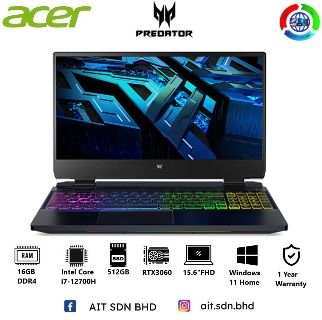 Acer Predator Helios 300 PH315-55-70ZV 15.6"FHD 144Hz Gaming Laptop ...
