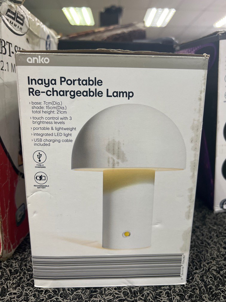 Anko Inaya Portable Re-chargeable Lamp, Furniture & Home Living ...