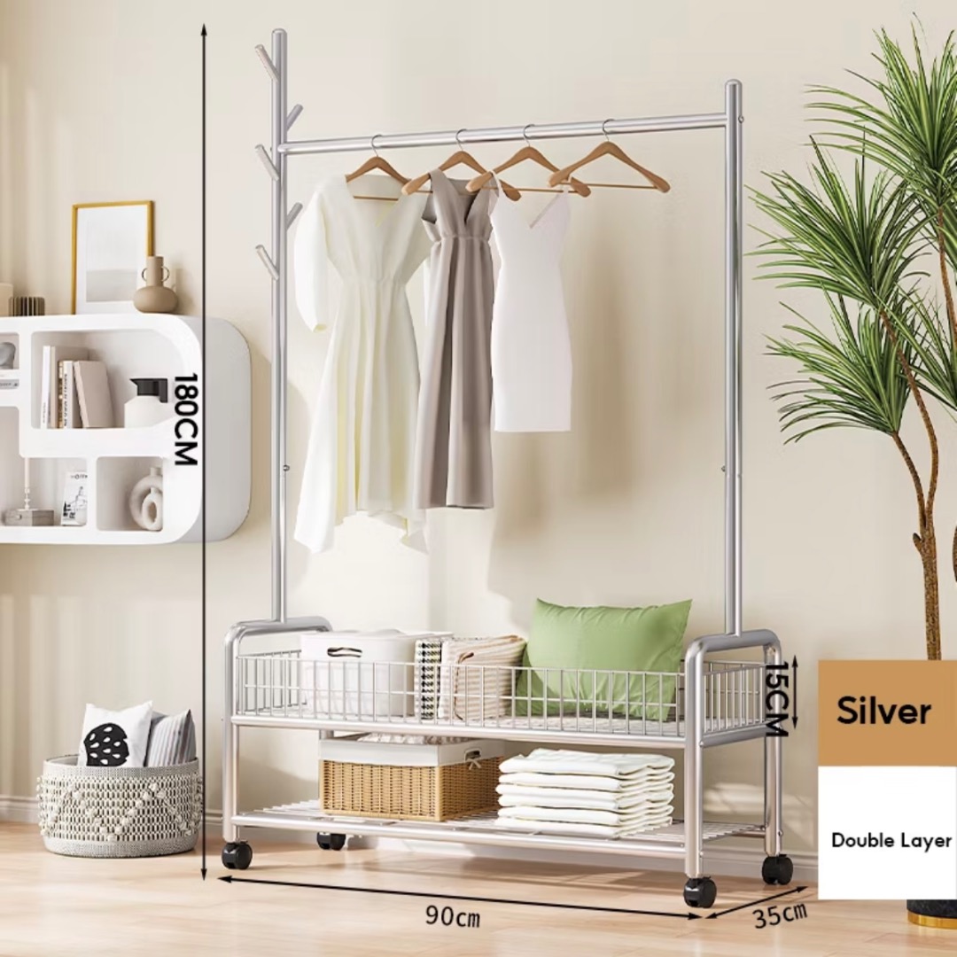 Clothes Rack | Double Layer Rack | Clothing Storage Rack | Foldable ...