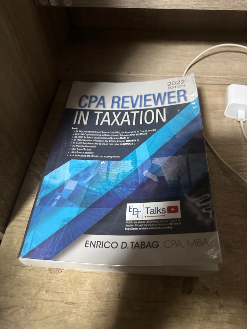 CPA Reviewer in Taxation by Enrico Tabag 2022 Edition Quizzer Type ...