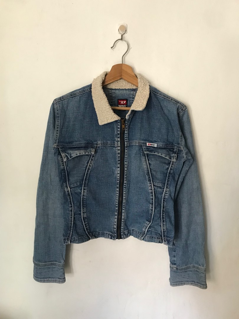 Diesel sherpa denim jacket zip, Women's Fashion, Coats, Jackets and ...