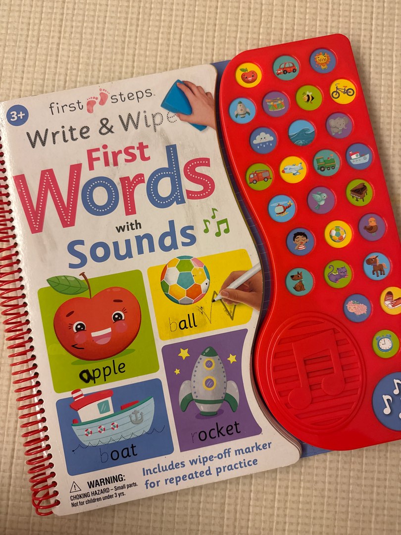 First Steps Write & Wipe First Words with Sounds, Hobbies & Toys, Books ...