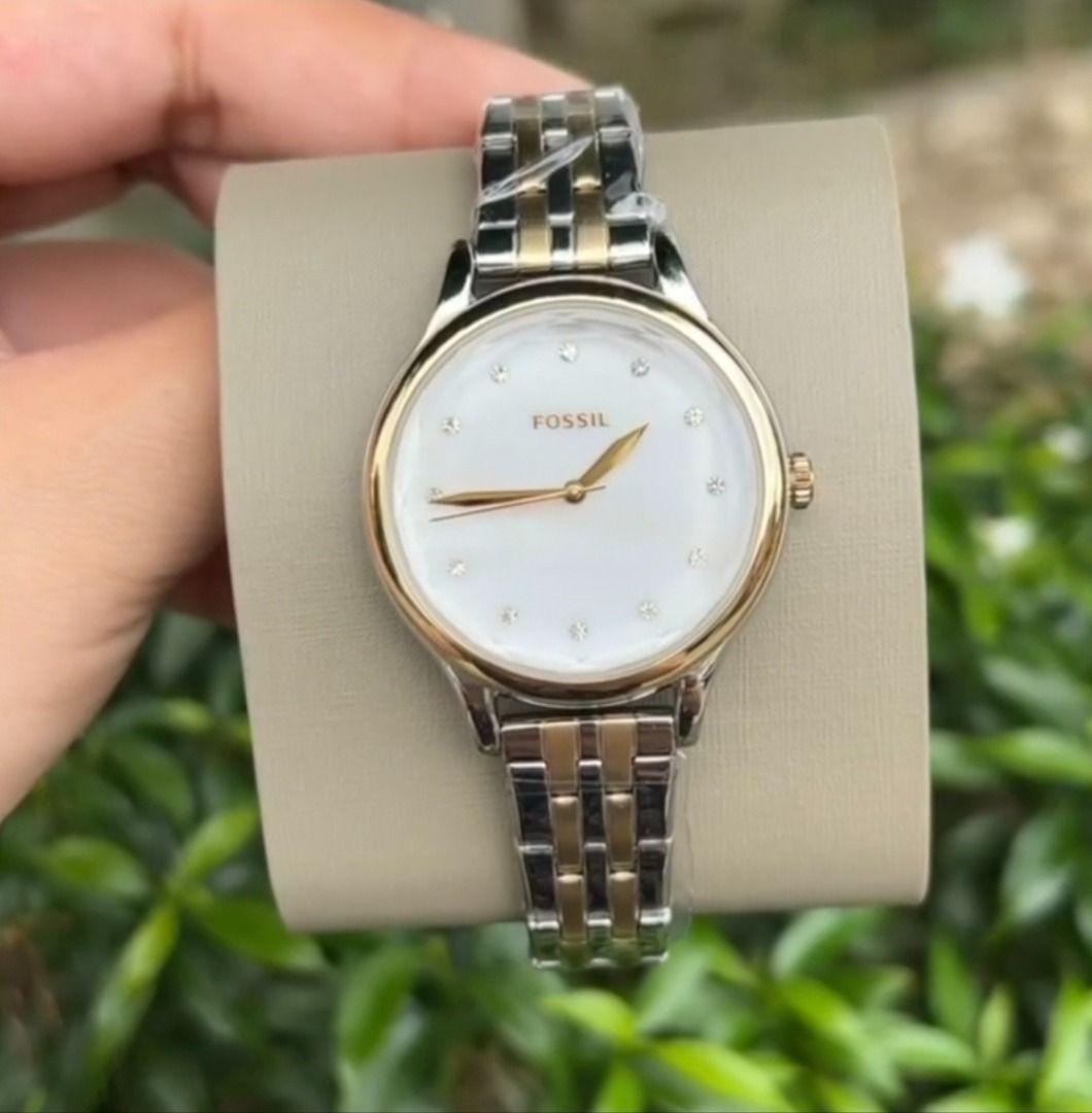 Fossil BQ3864 Laney Three-Hand Quartz Watch in White Dial Two-Tone ...