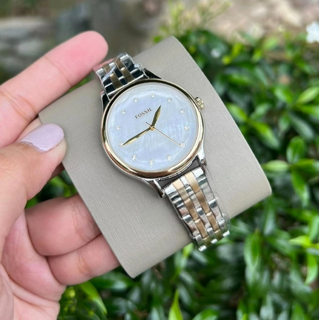 Fossil BQ3864 Laney Three-Hand Quartz Watch in White Dial Two-Tone ...