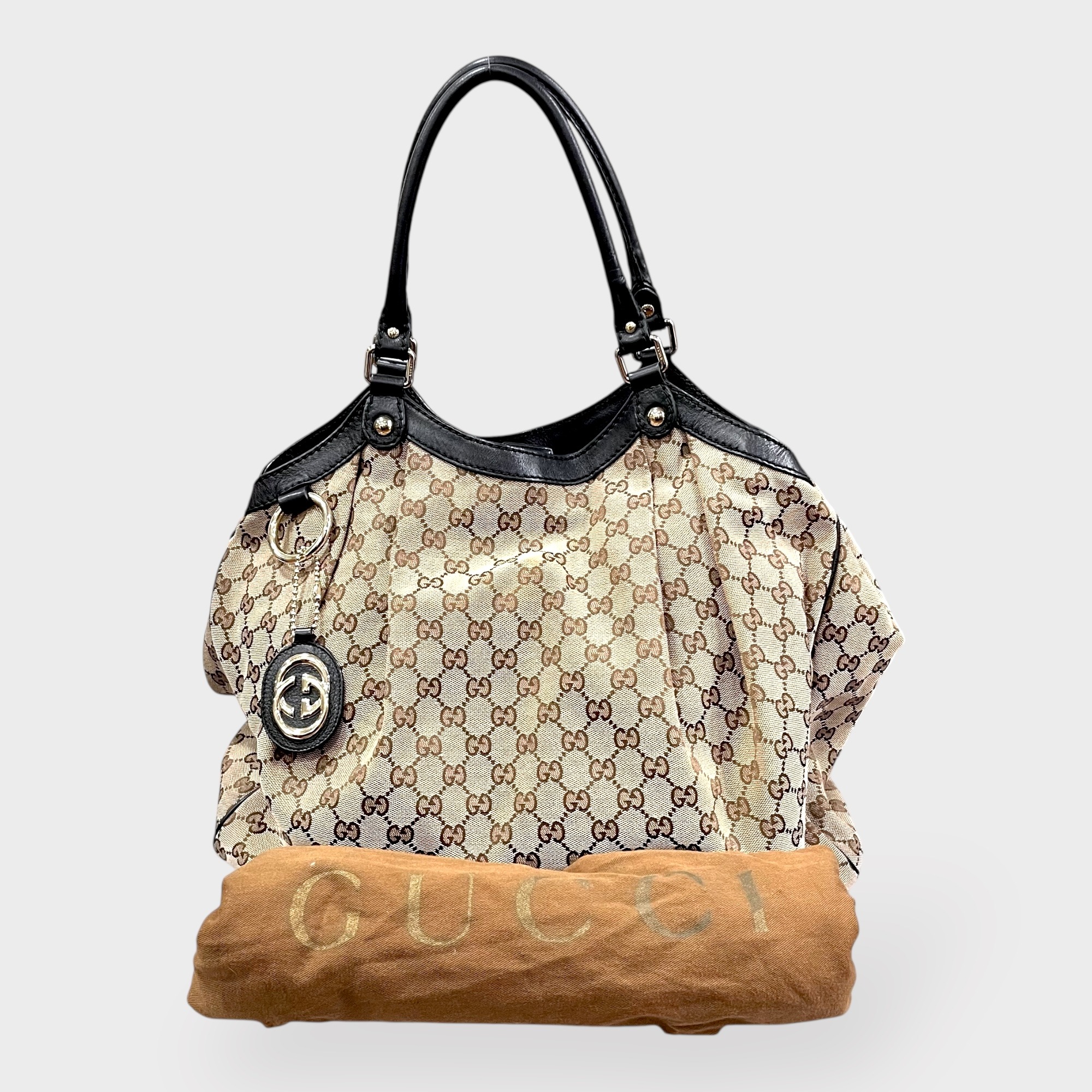 Gucci Monogram Canvas Tote Bag, Luxury, Bags & Wallets on Carousell