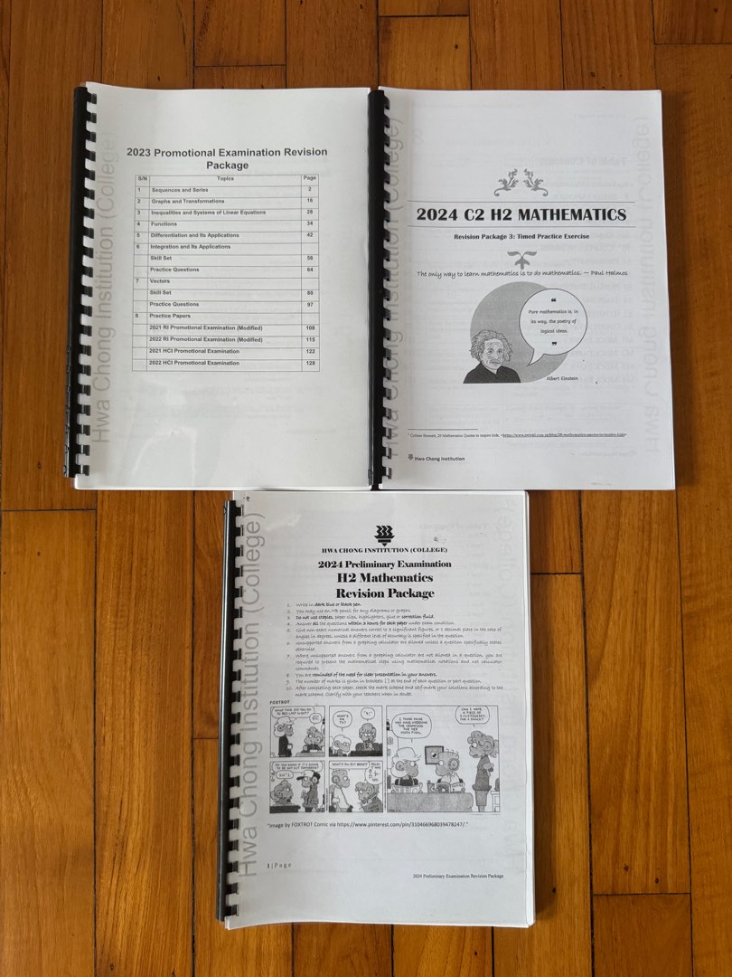 H2 Math Hwa Chong Topical and Past Years Practice Papers (J1 Promos ...