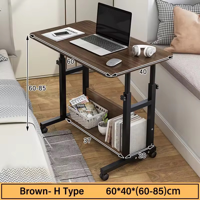 Height Adjustable Laptop Table Desk | Rolling Bedside Laptop Work Desk ...