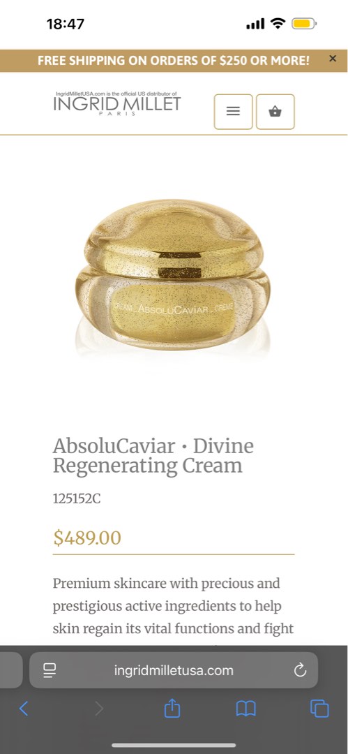 Ingrid Miller creme divine anti ageing, Luxury, Accessories on Carousell
