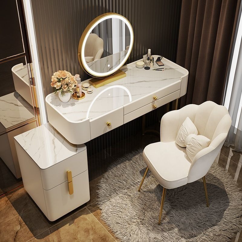 Installation-free dressing table Dressing table with three-color light ...