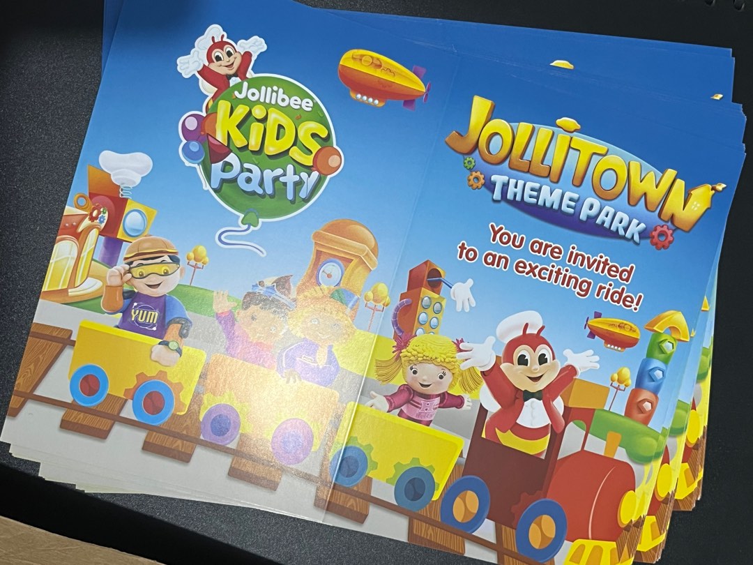 Jollibee Party- Jollitown Invitation, Hobbies & Toys, Stationary ...
