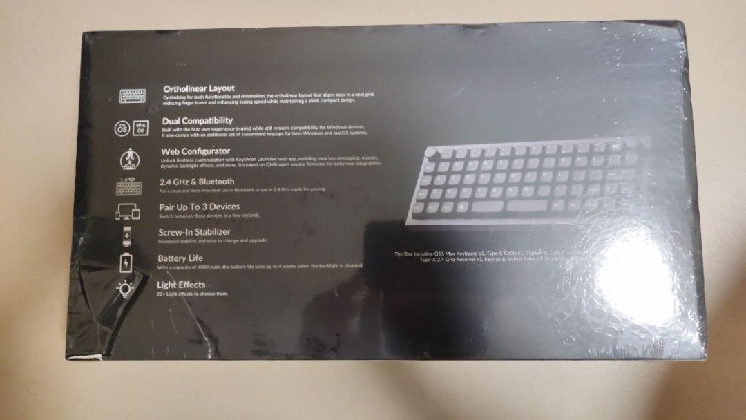 Keychron Q15 Max Ortholinear Wireless Mechanical Keyboard 人體工學機械鍵盤, 電腦 ...