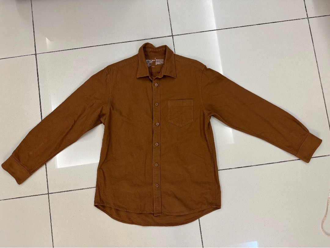 MUJI brown formal shirt, Men's Fashion, Tops & Sets, Formal Shirts on ...