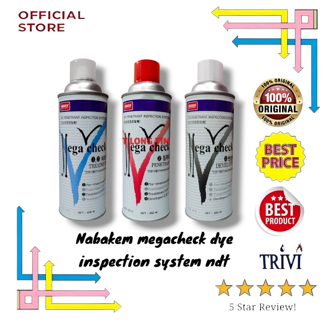 Nabakem Mega check dye inspection system ndt nabakem test keretakan las ...