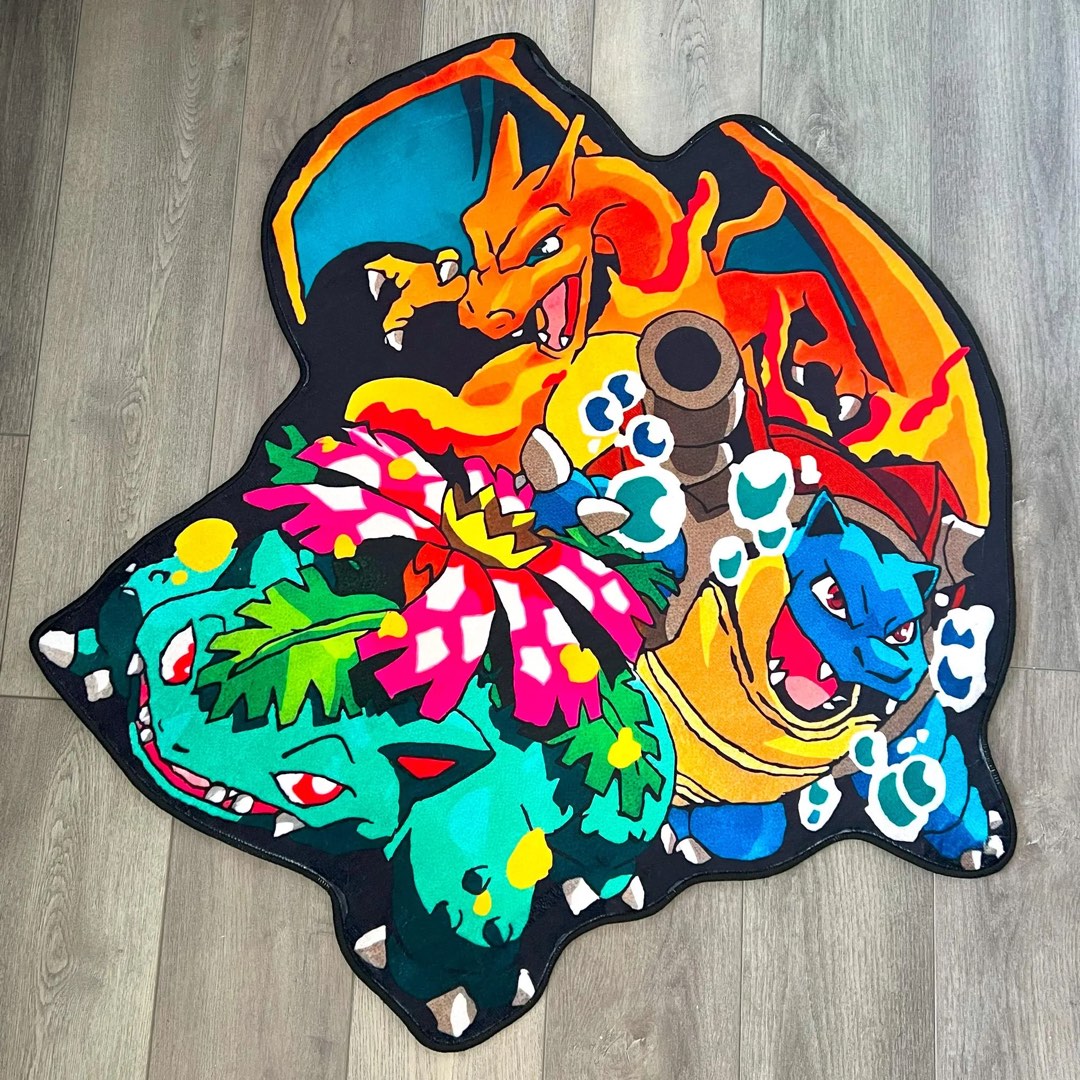 Pokemon (Base Trio Evolution) - Custom Tufted Rug 5ft, Hobbies & Toys ...