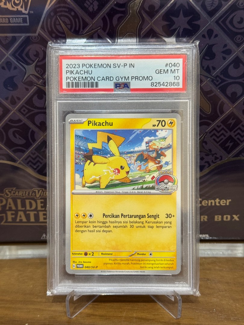PSA 10 - Pikachu WCS 23 Indonesia | Pokemon Trading Card Game PTCG, 興趣及遊戲, 玩具 & 遊戲類 - Carousell