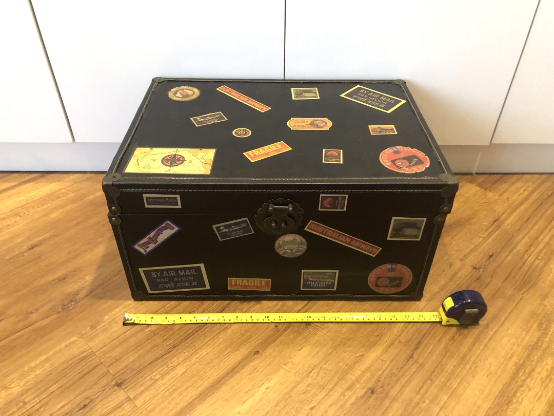 Rare & Vintage! 54 X 38 X 28 CM LARGE WOODEN BROWN CHEST / BOX ...