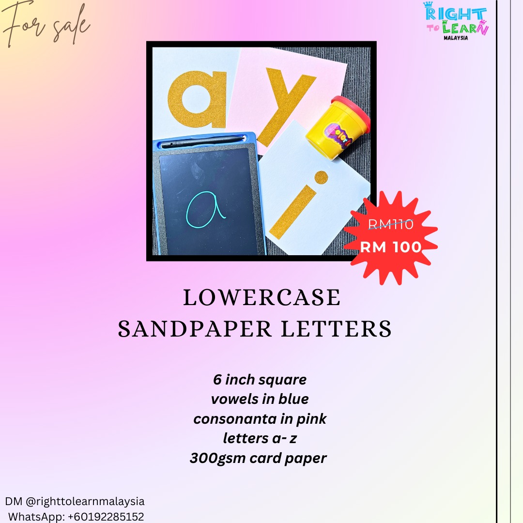 SANDPAPER ALPHABET - LOWERCASE LETTERS, Hobbies & Toys, Toys & Games on ...