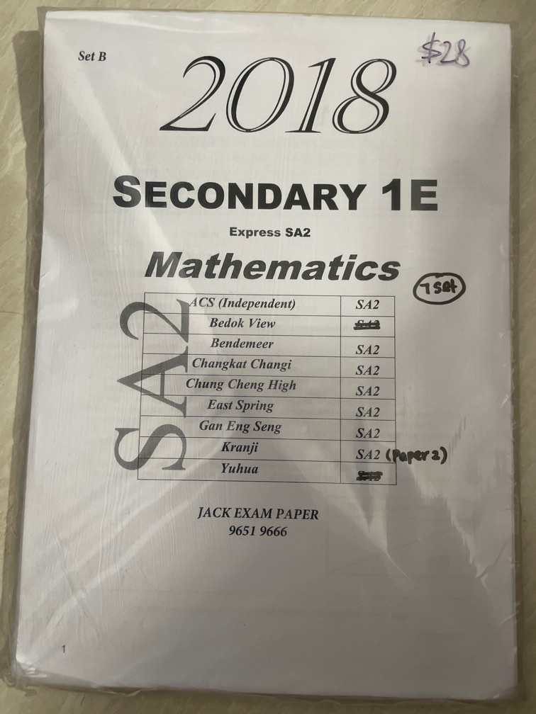 Secondary 1 Mathematics, Hobbies & Toys, Books & Magazines, Assessment ...