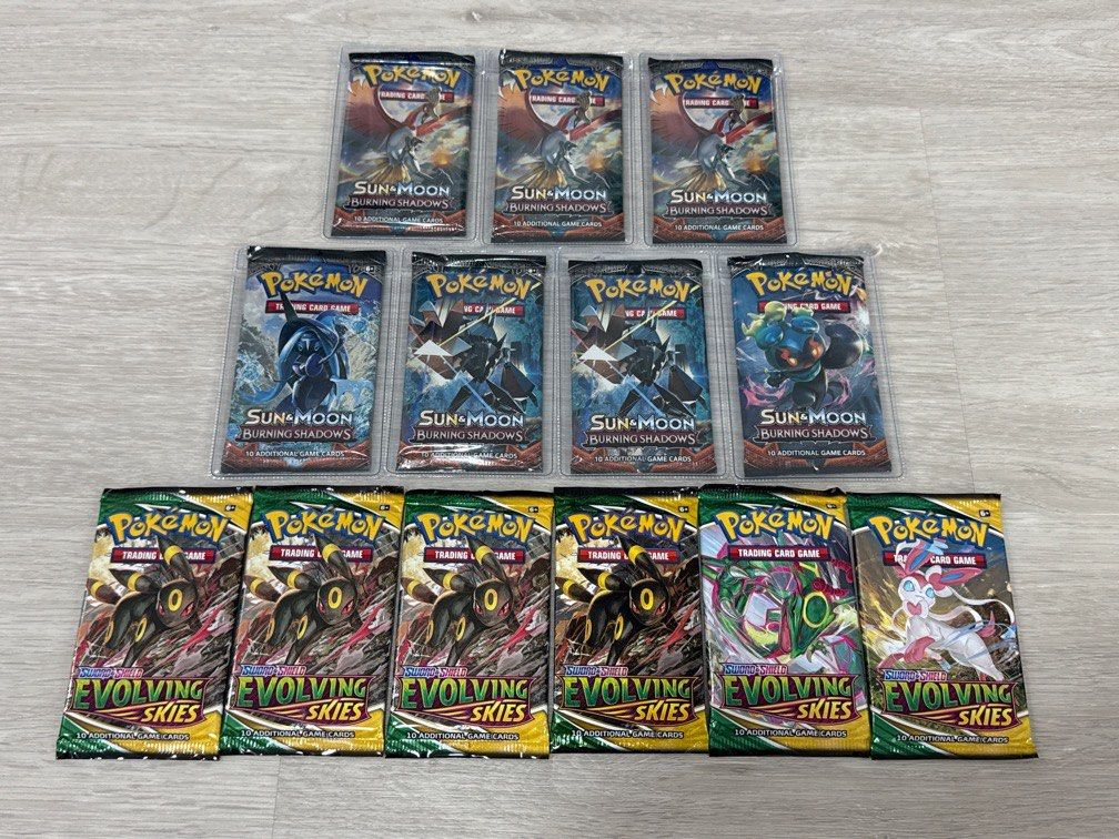 TCG Pokemon Booster Packs - Sun& Moon Burning Shadow & SWSH Evolving ...