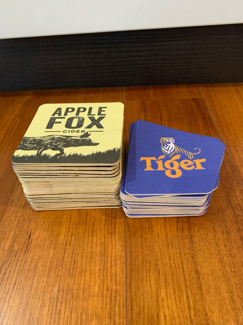 TIGER & APPLE FOX beer coaster - Collectible set, Furniture & Home Living, Kitchenware ...